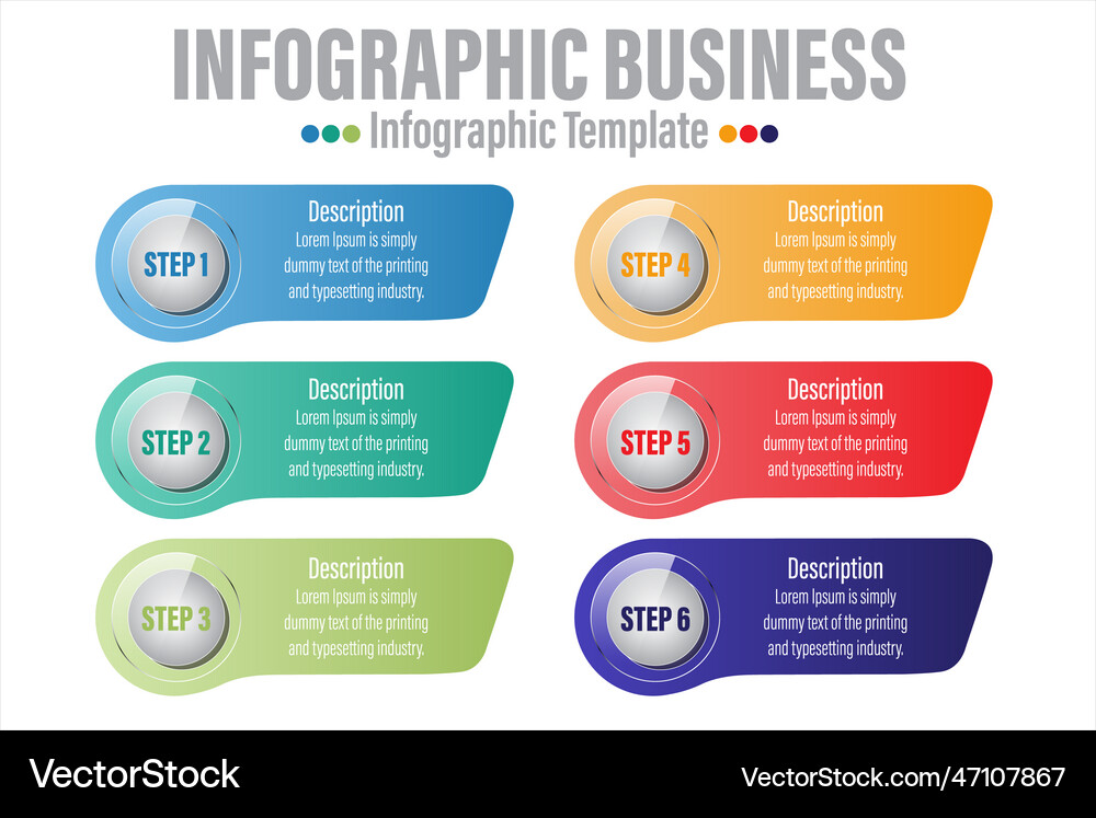 Steps 6 six or option 6 six infographic design Vector Image