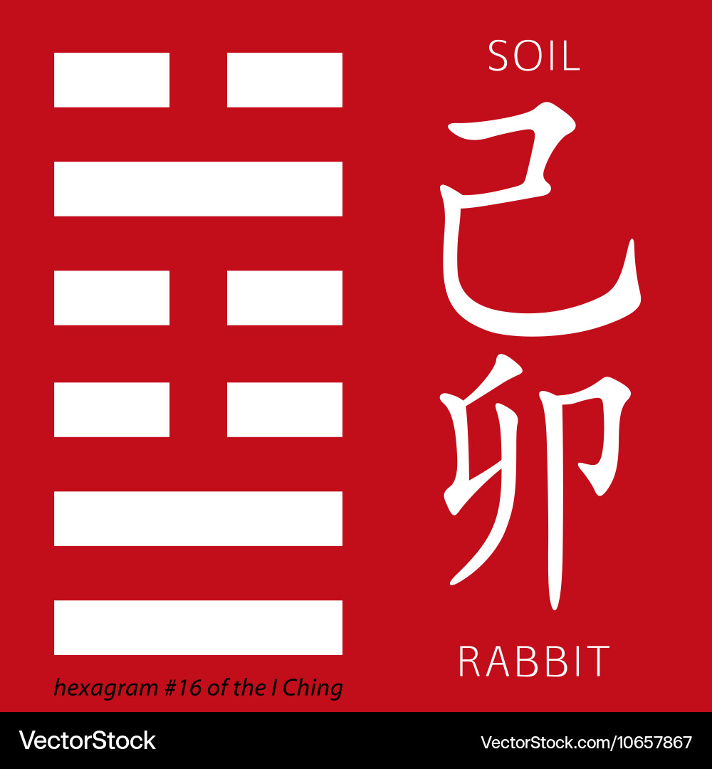 Symbol of i ching hexagram Royalty Free Vector Image