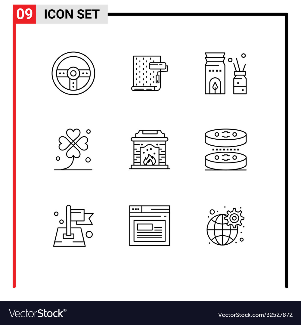 9 user interface outline pack modern signs and Vector Image 9 user interface outline pack modern signs and Vector Image