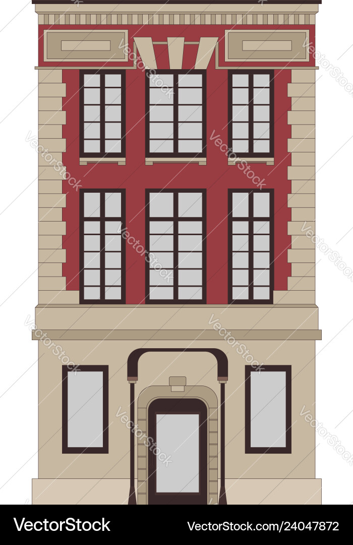 Cartoon historical red building icon highly Vector Image