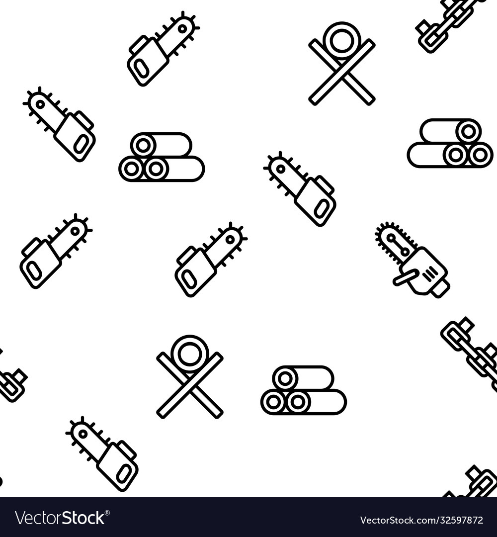 Chainsaw seamless pattern Royalty Free Vector Image
