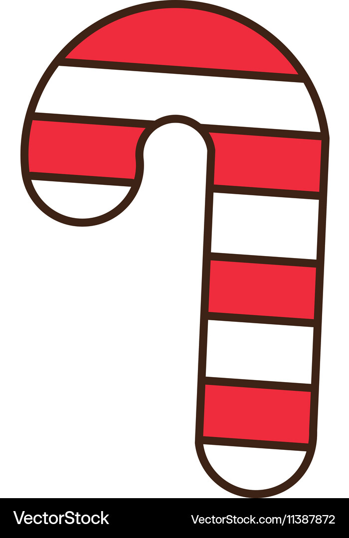 Christmas candy cane isolated icon Royalty Free Vector Image