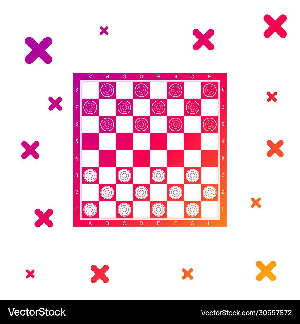 Color board game checkers icon isolated Royalty Free Vector