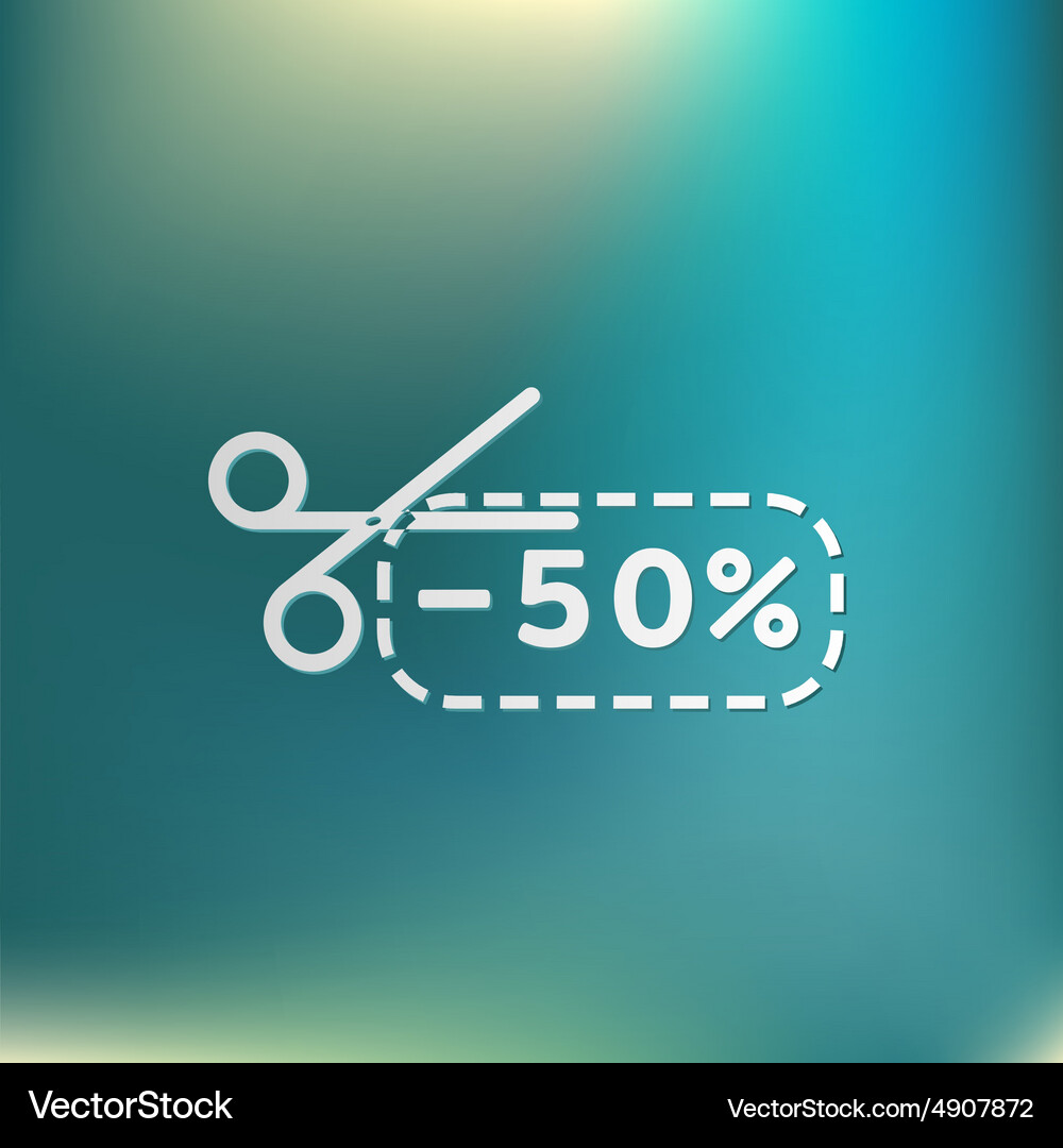 Discount coupon with scissors symbol icon Vector Image