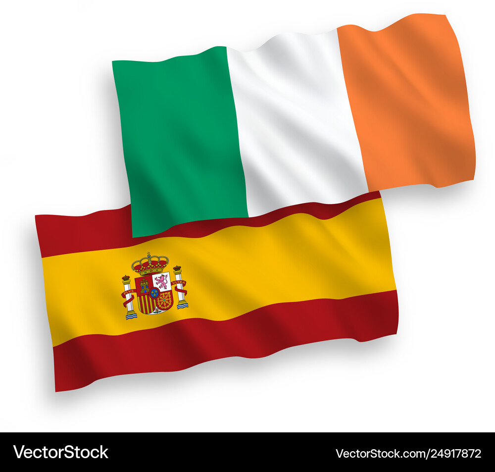 Flags ireland and spain on a white background Vector Image