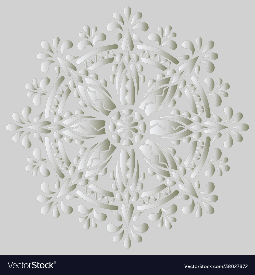 Mandala pattern white gradient good mood Vector Image