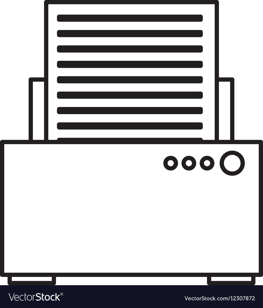 Printer device isolated icon Royalty Free Vector Image