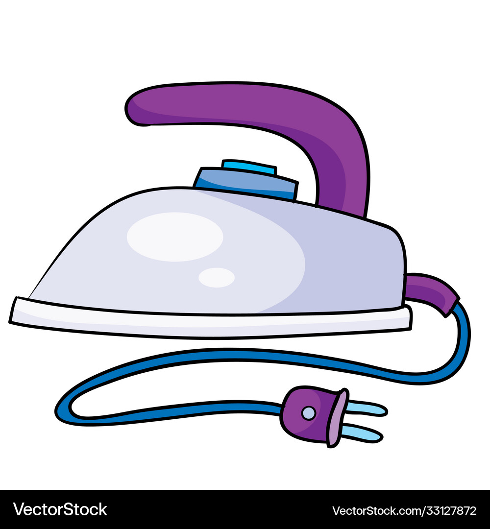 Purple iron home appliances isolated object Vector Image