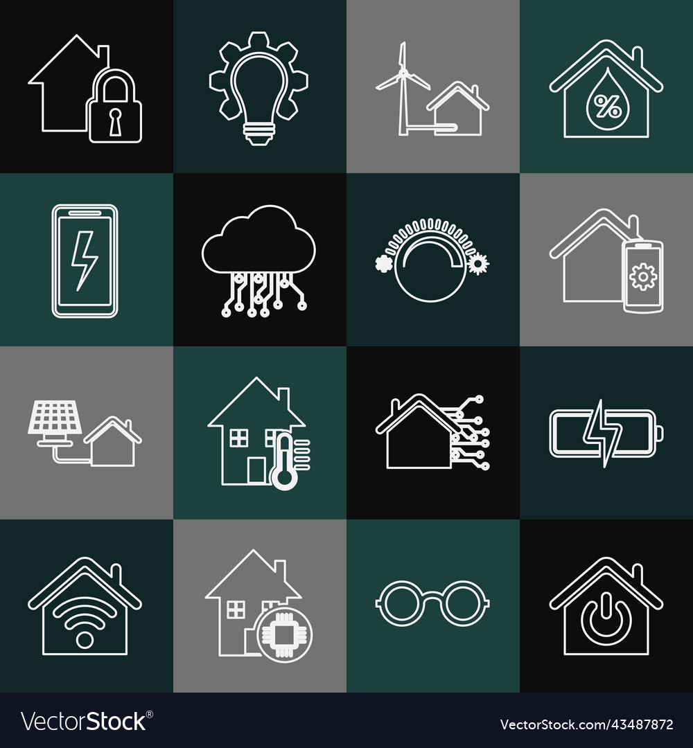 Set line smart home battery remote control Vector Image Set line smart home battery remote control Vector Image