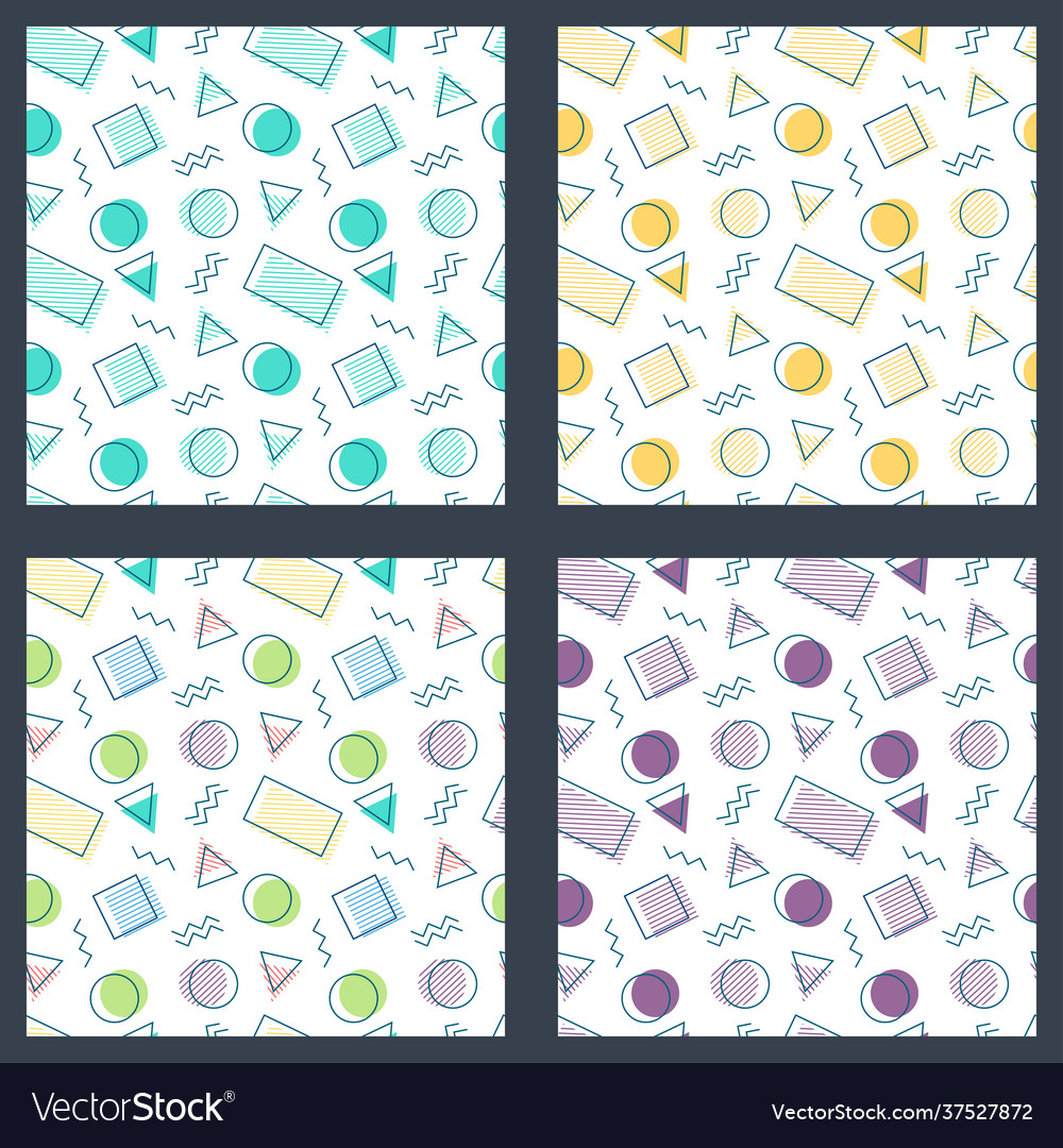 Set memphis seamless pattern Royalty Free Vector Image