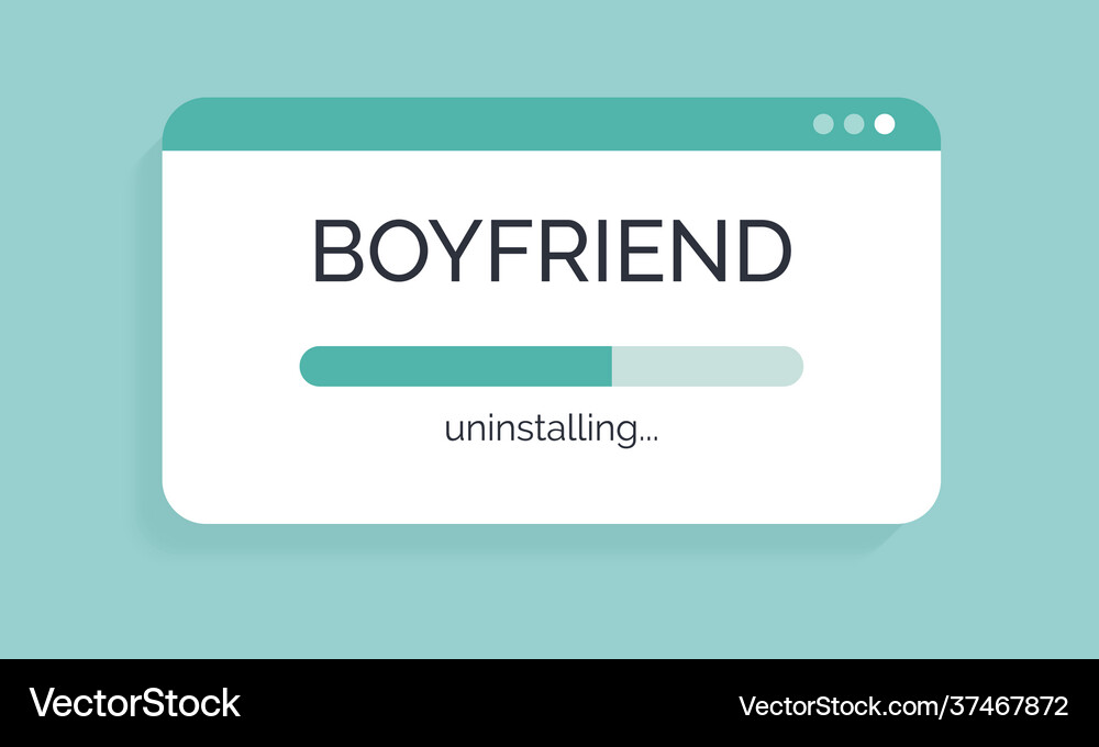 Uninstalling a boyfriend as an end relationship Vector Image