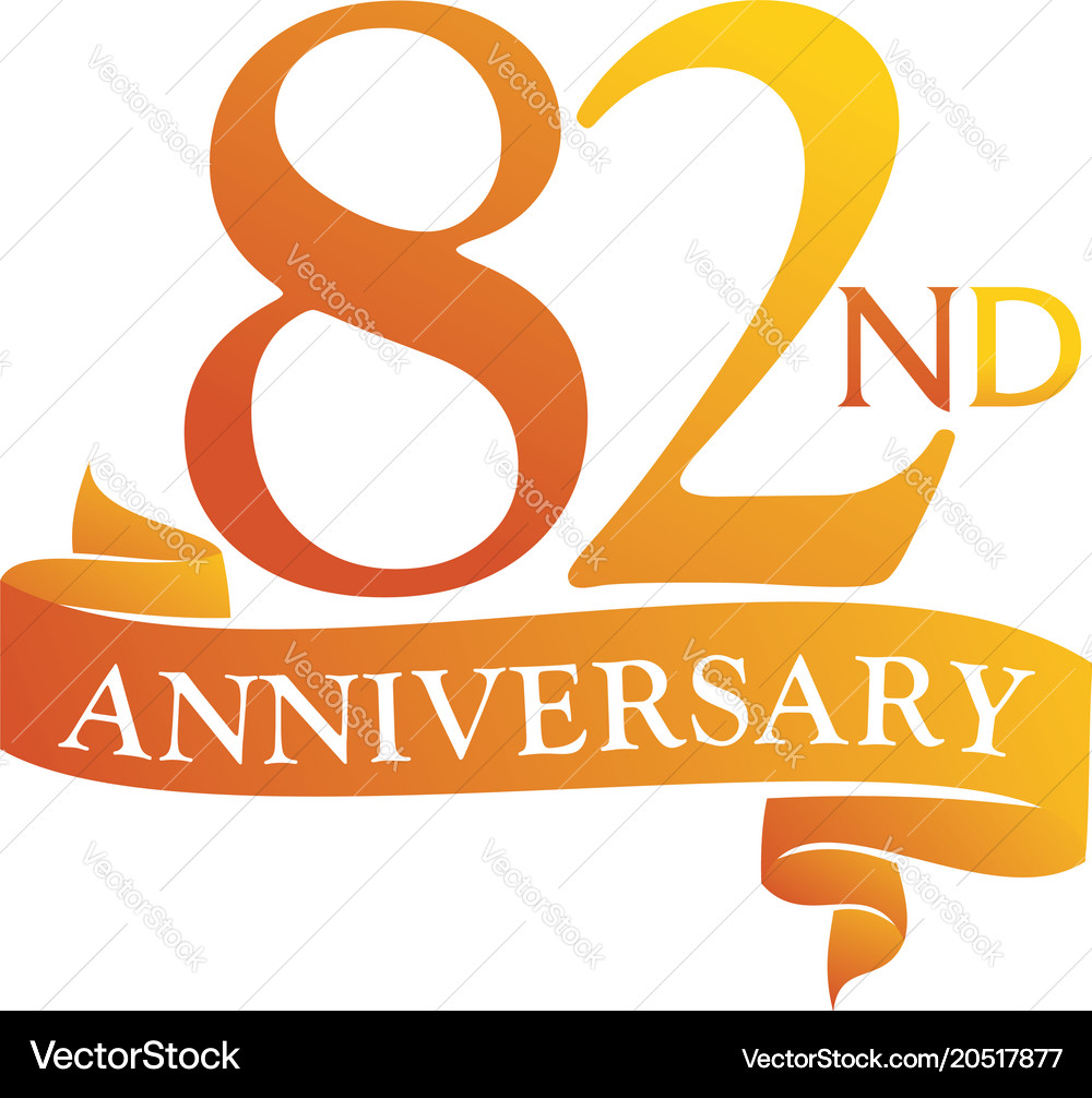 82 year ribbon anniversary Royalty Free Vector Image