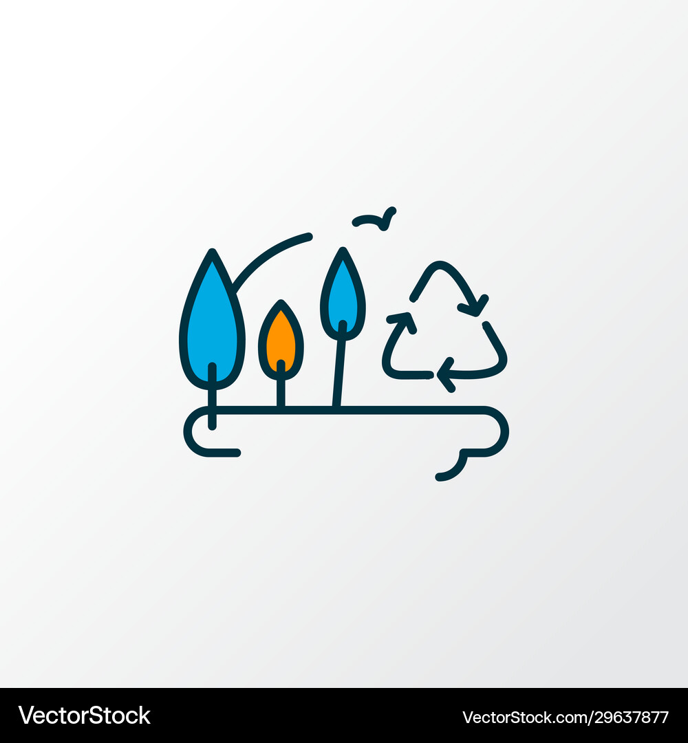 Afforestation icon colored line symbol premium Vector Image