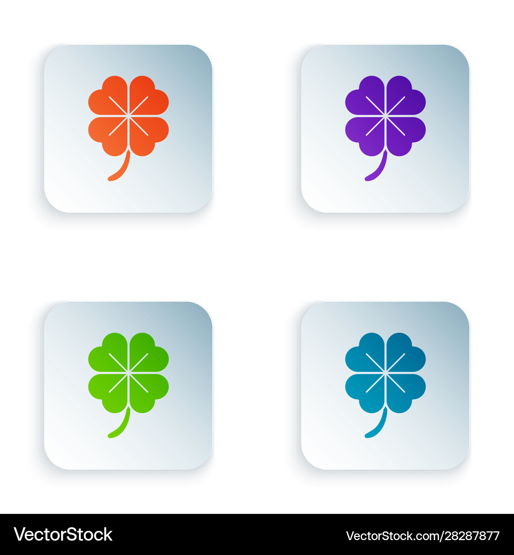 Color four leaf clover icon isolated on white Vector Image