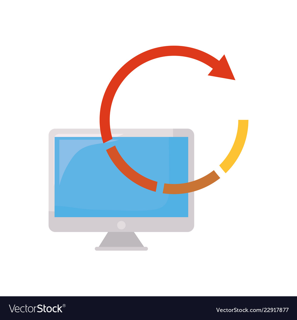 Computer refresh arrow on white background Vector Image