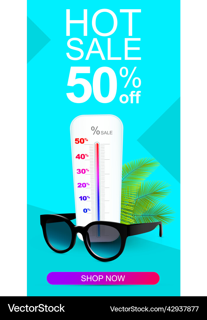 Creative 3d vertical banner of sunglasses Vector Image