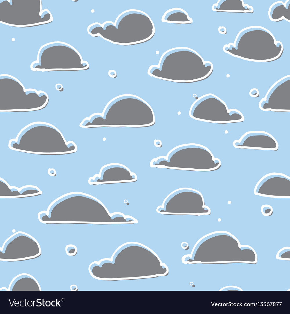 Cute clouds seamless pattern Royalty Free Vector Image