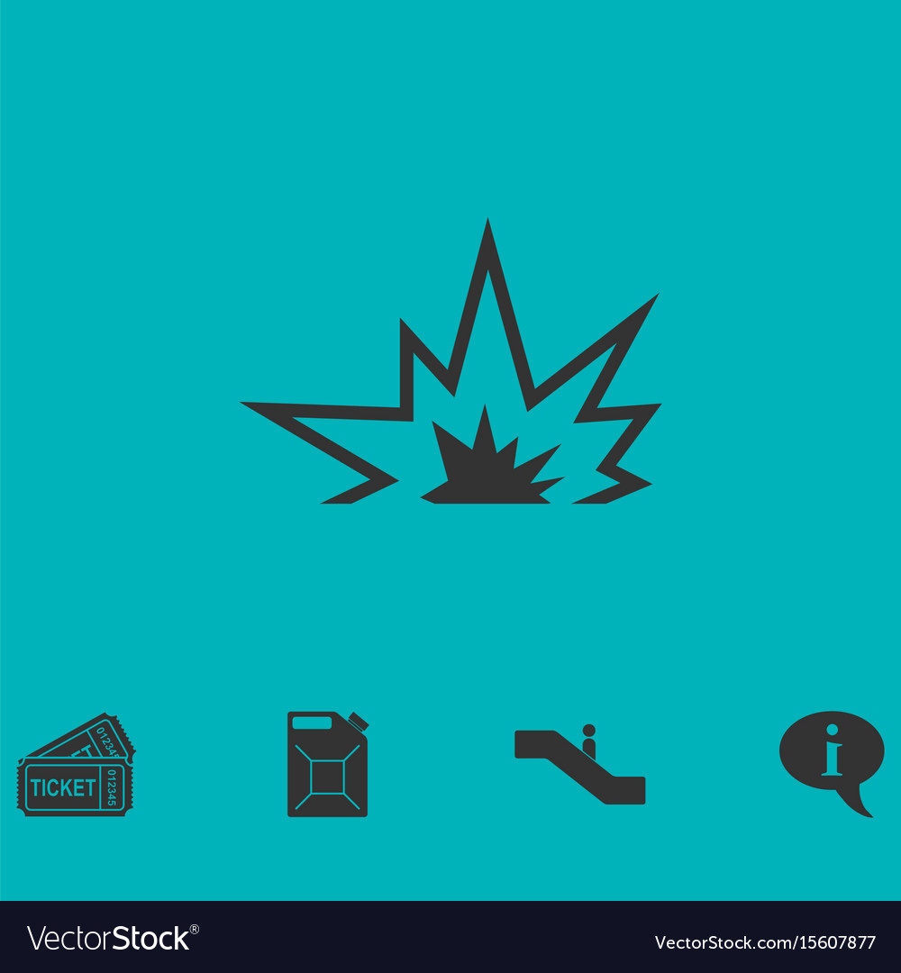 Explosion icon flat Royalty Free Vector Image - VectorStock