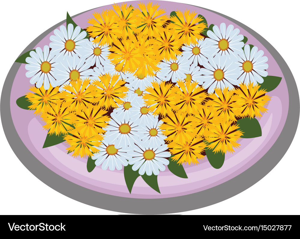 Isometric cartoon flower bush bed Royalty Free Vector Image