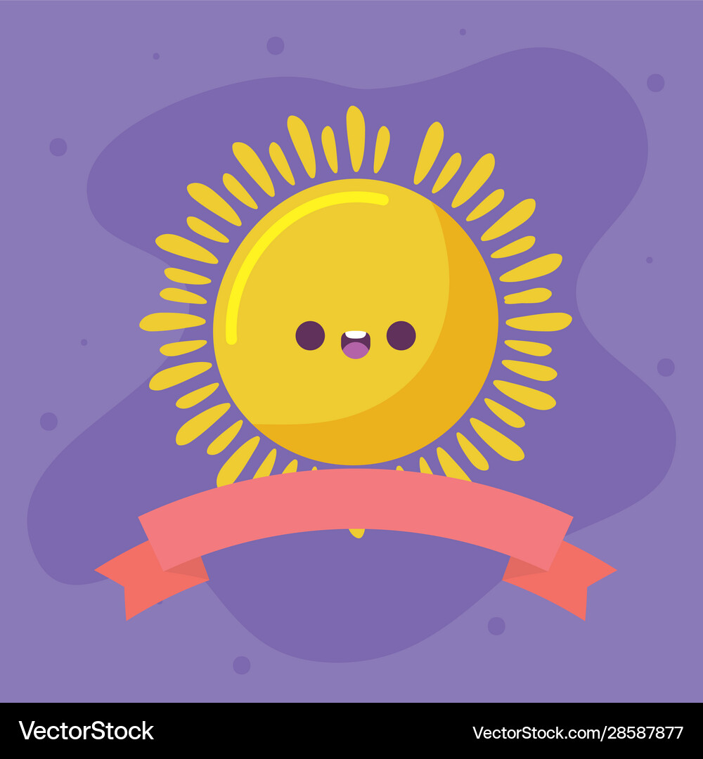 Kawaii sun cartoon design Royalty Free Vector Image