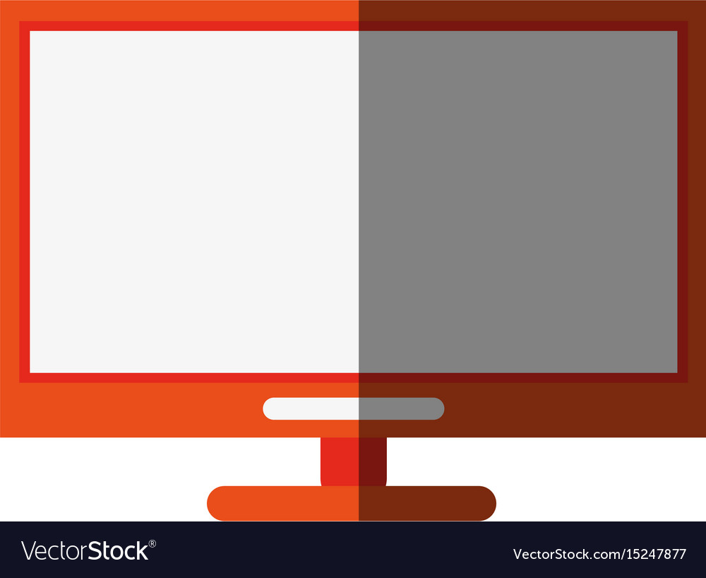 Monitor flat shadow Royalty Free Vector Image - VectorStock
