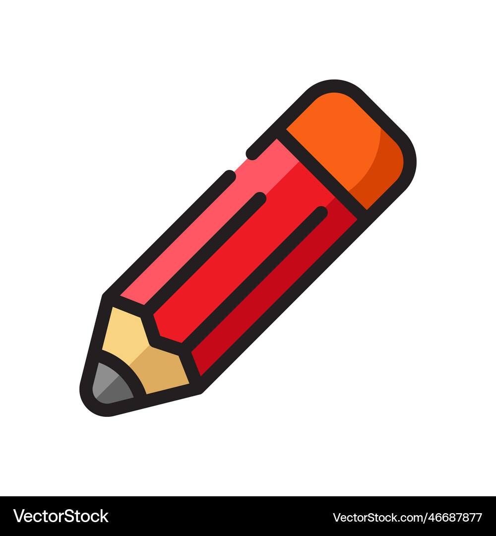 Pencil icon in colorful style Royalty Free Vector Image