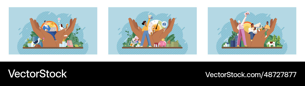 Wellbeing metaphor employee metric Royalty Free Vector Image