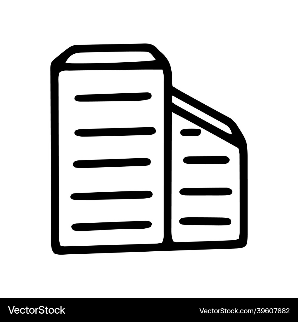 Business center line doodle simple icon Royalty Free Vector