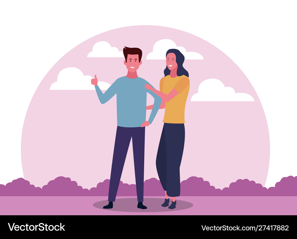 Cartoon happy couple design Royalty Free Vector Image