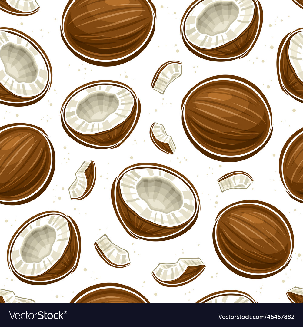 Coconut seamless pattern Royalty Free Vector Image