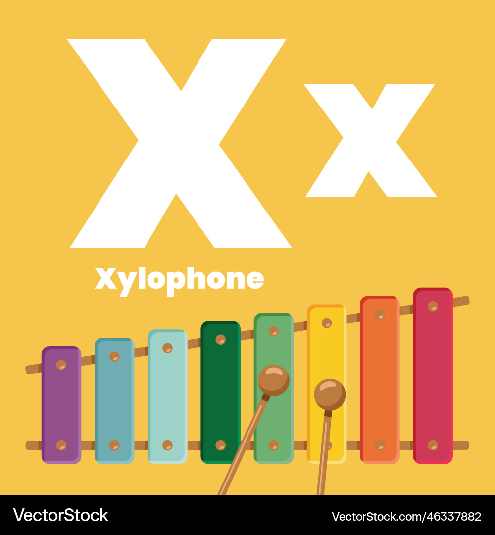 Cute children abc alphabet flashcard words Vector Image