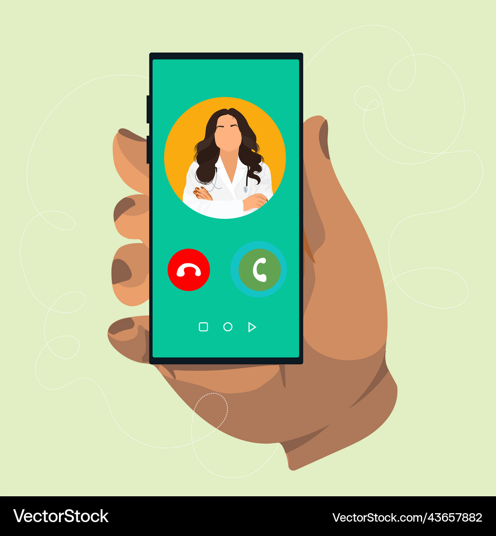 Doctor is on the phone Royalty Free Vector Image