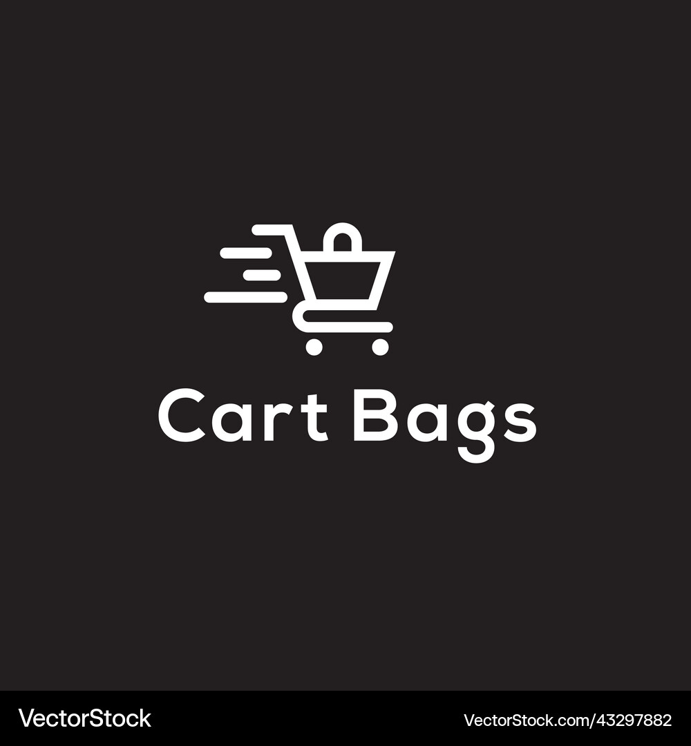 Fast shopping cart logo design template Royalty Free Vector
