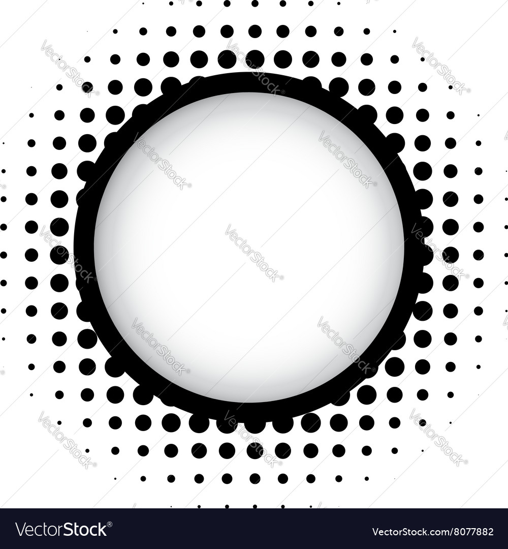 Halftone round frame with shadow Royalty Free Vector Image