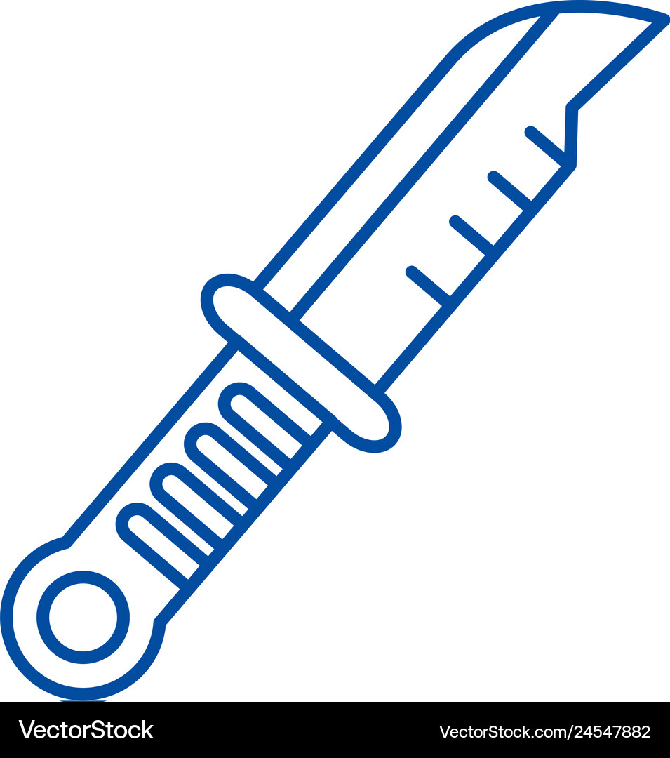 Knife sign line icon concept sign flat Royalty Free Vector
