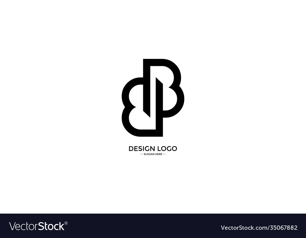 Linked typography letter initial bb monogram Vector Image