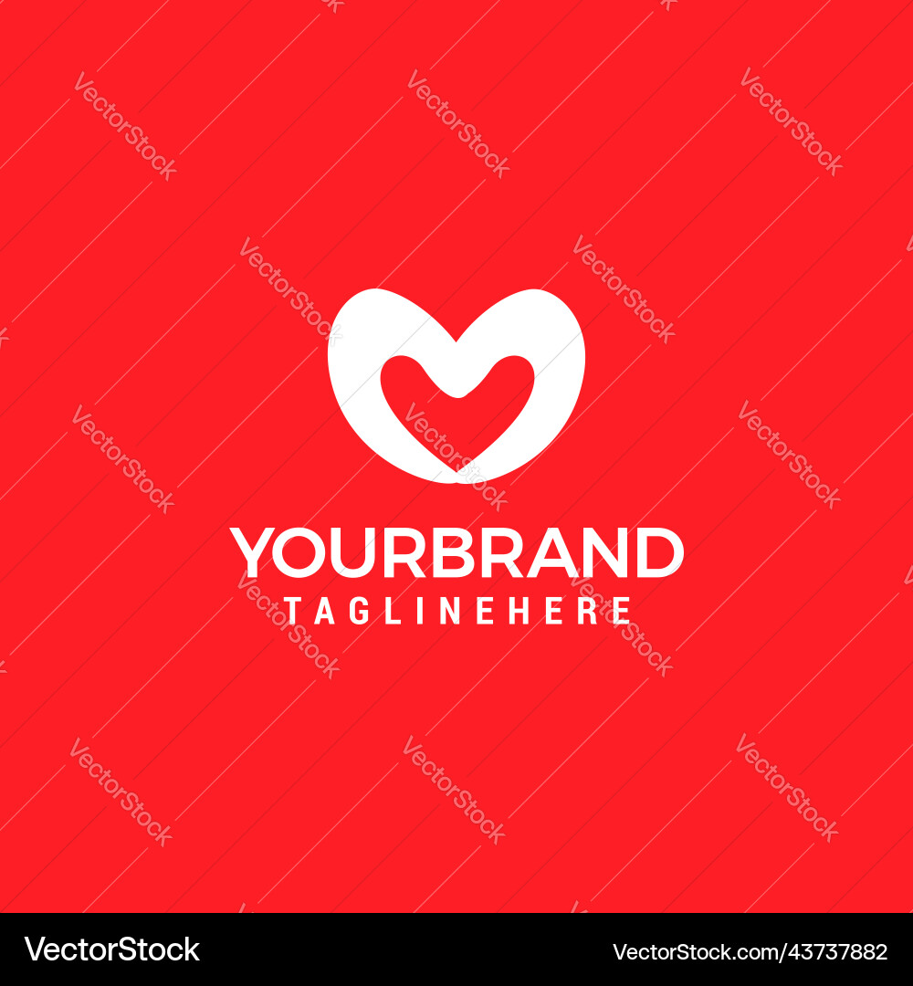 M love logo line design sign template Royalty Free Vector