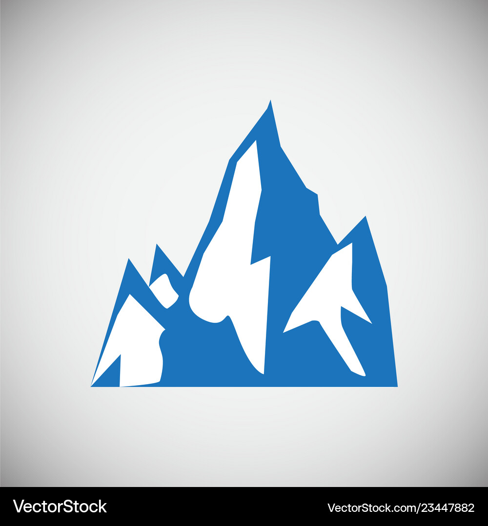 Mountain icon blue on white background for graphic