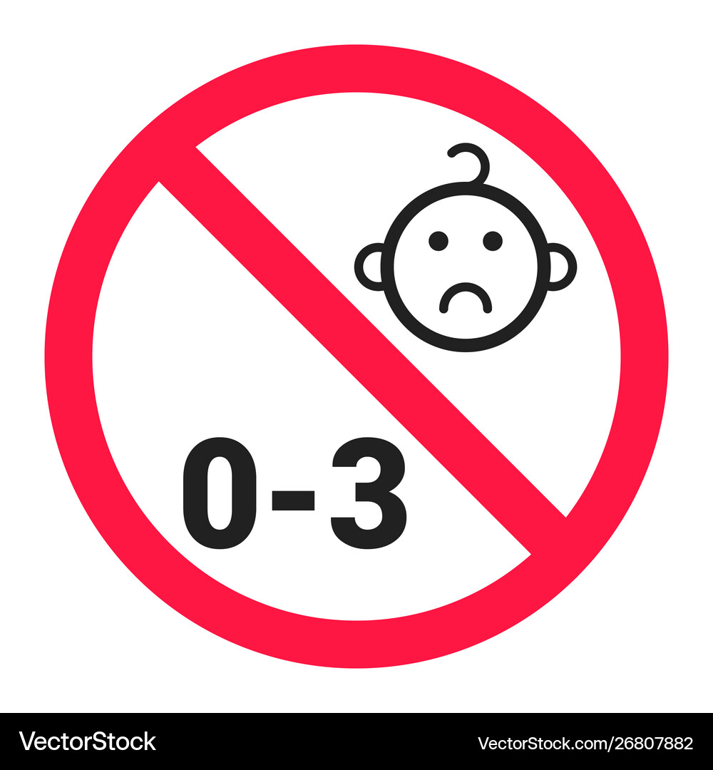 Not suitable for children under 3 years choking Vector Image