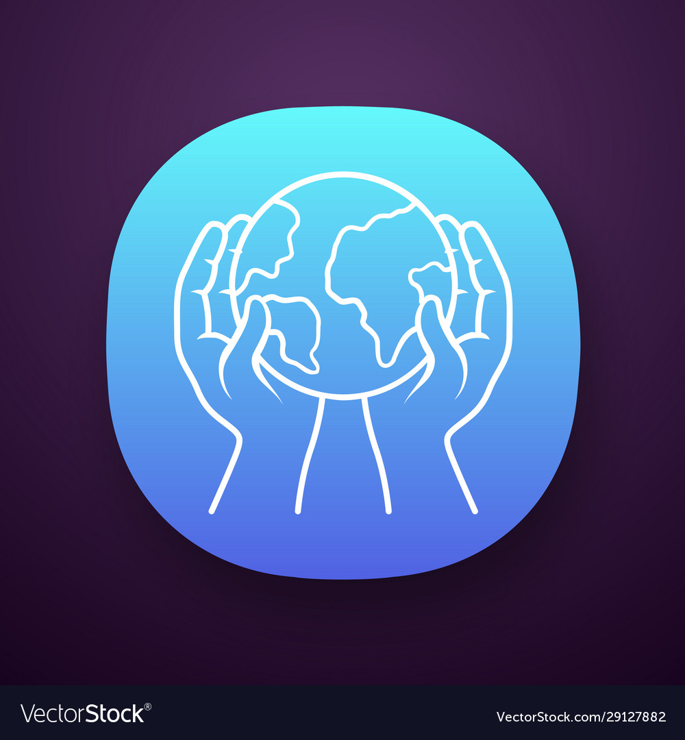 Saved planet app icon Royalty Free Vector Image