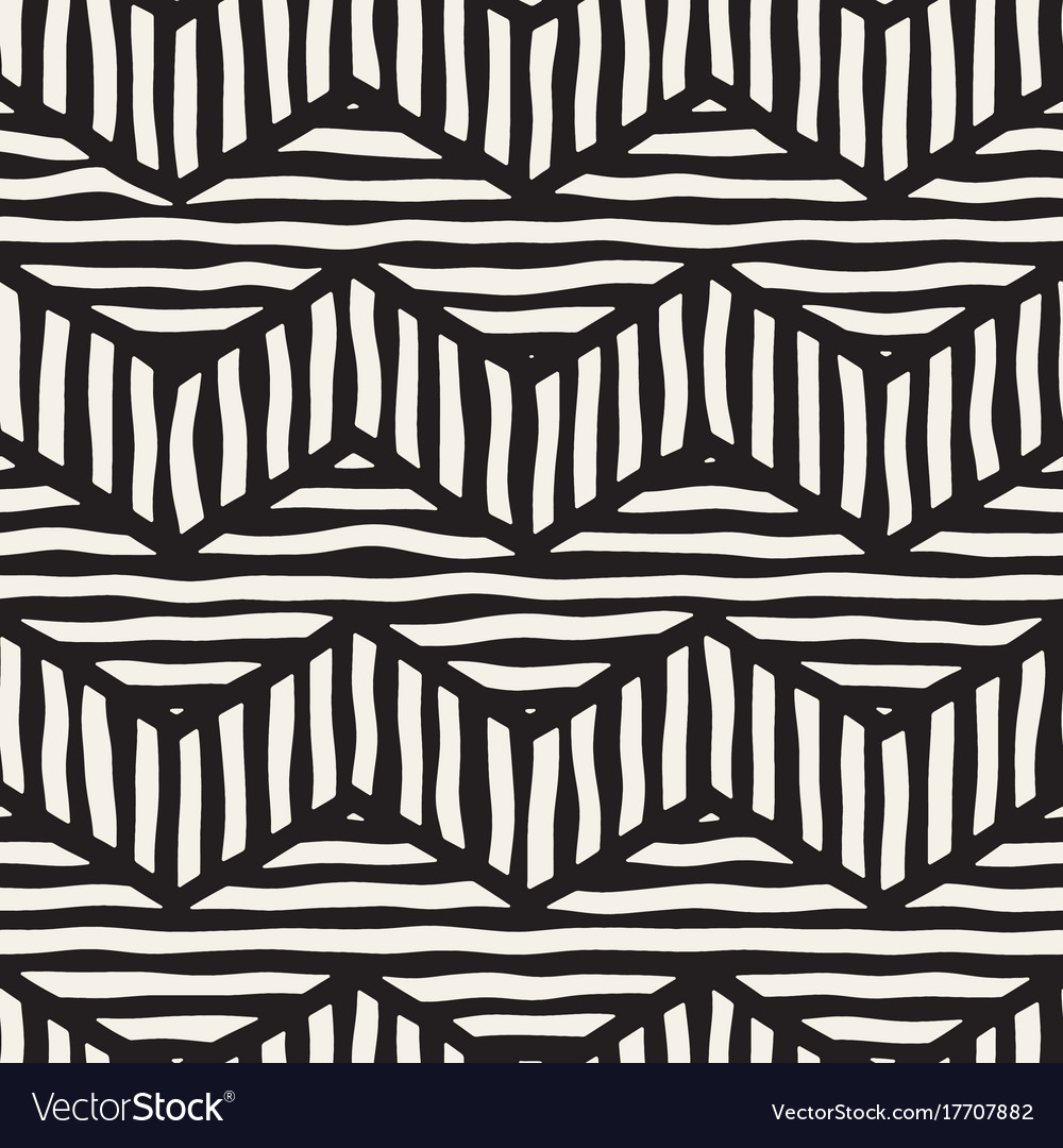 Seamless hand drawn pattern zigzag Royalty Free Vector Image