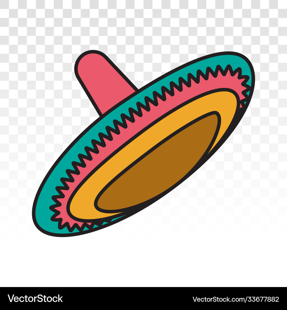 Sombrero colorful mexican hat flat icon for apps Vector Image