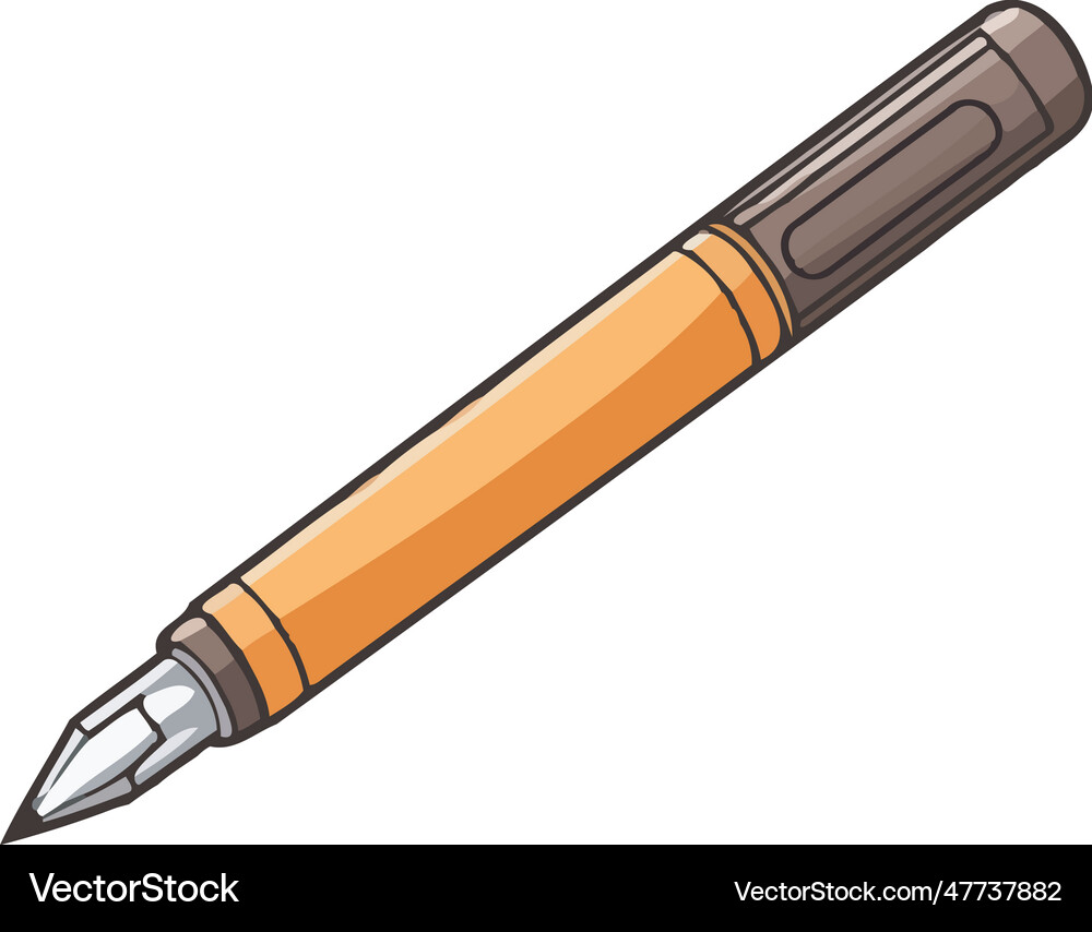 Yellow pen supply creating a signature Royalty Free Vector