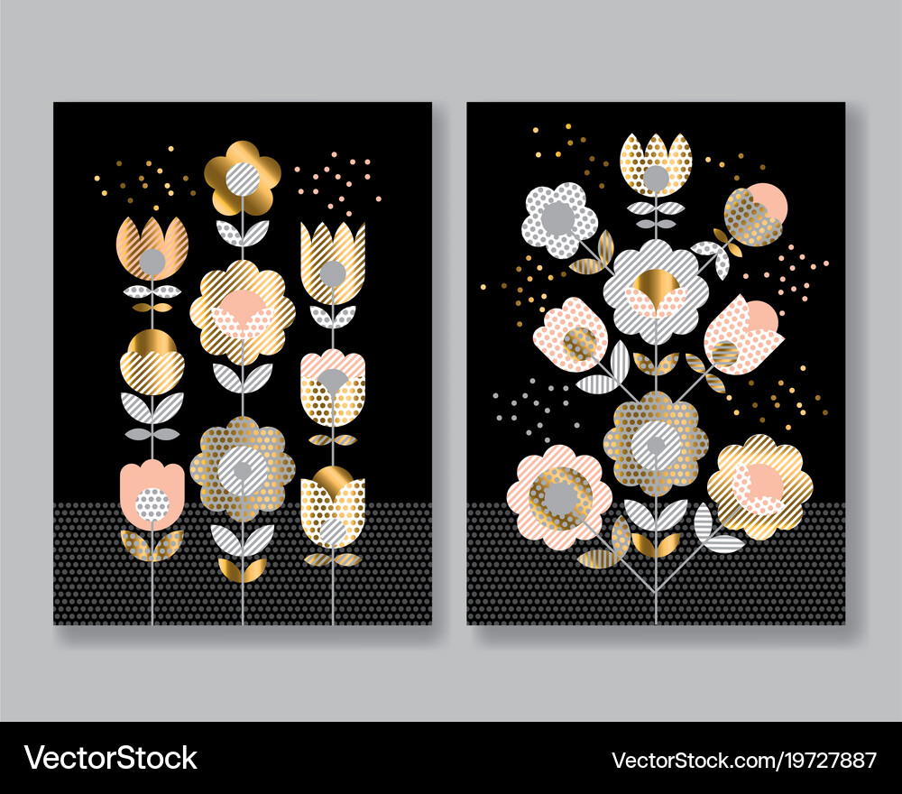 Abstract simple folk style elegant floral Vector Image