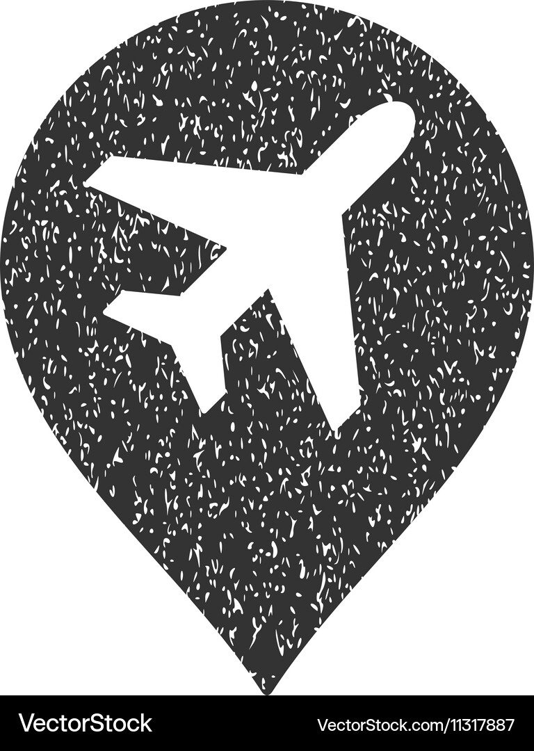 Airport Map Marker Icon Rubber Stamp Royalty Free Vector