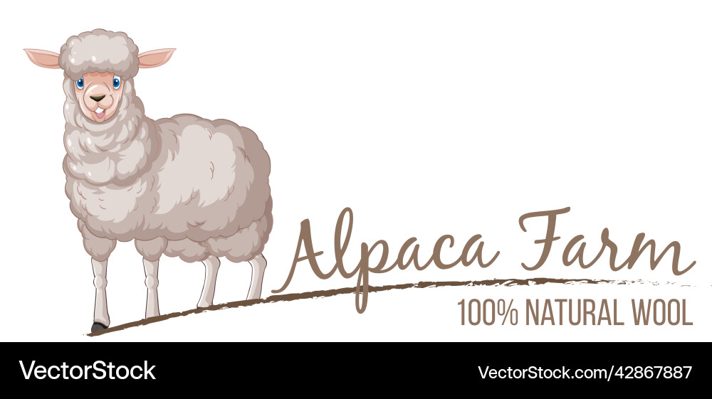 Alpaca farm logo for wool products Royalty Free Vector Image