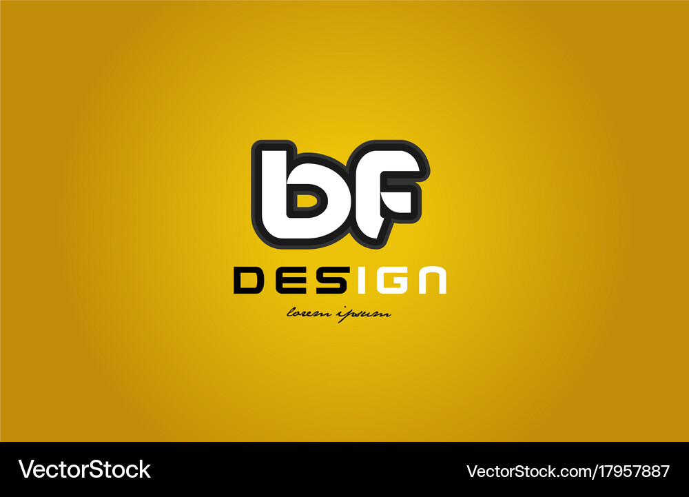 Bf b f alphabet letter combination digit white Vector Image
