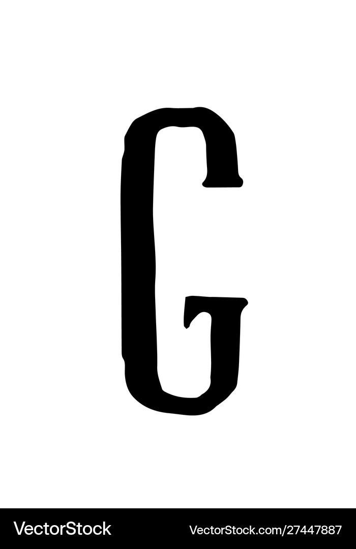 Bumpy elongated font capital letter uneven Vector Image