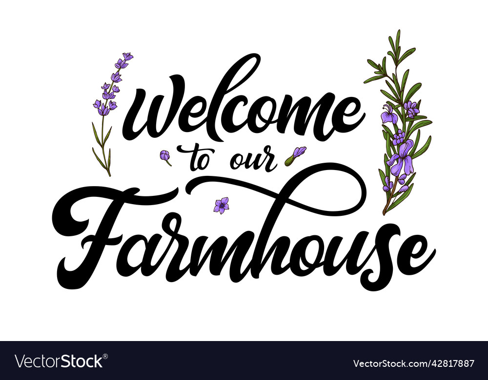 Farmhouse Home Lettering Royalty Free Vector Image