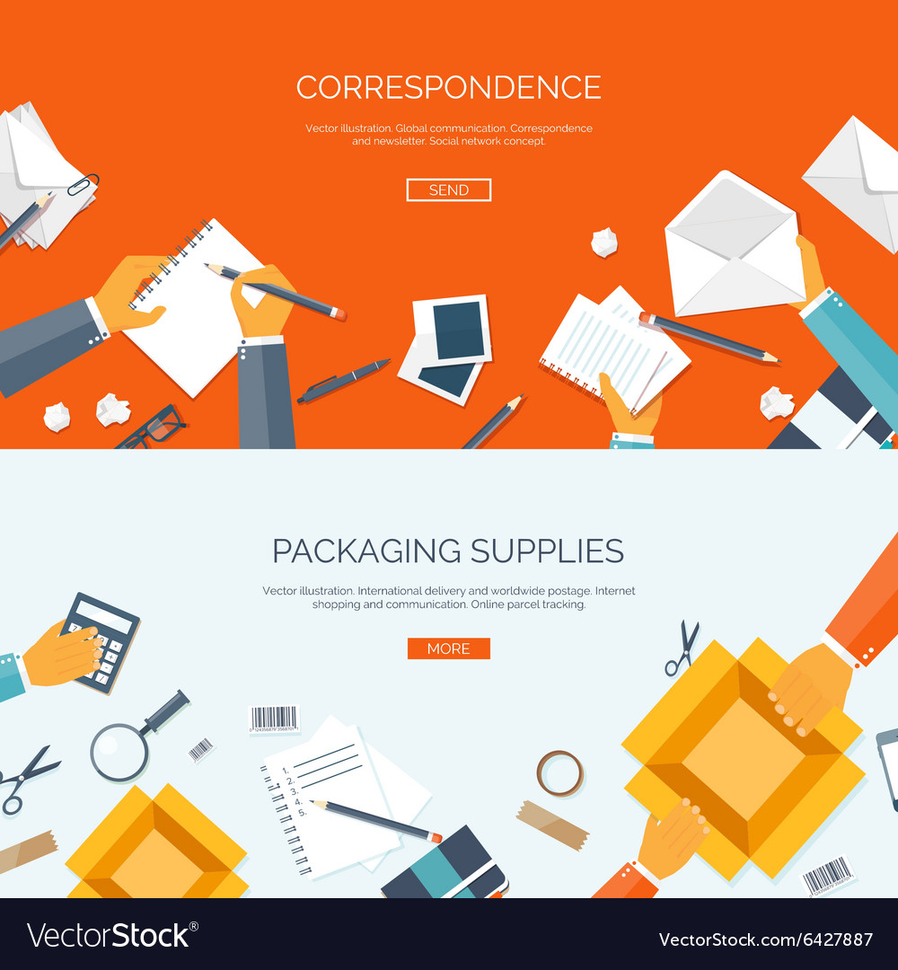 Flat backgrounds set Royalty Free Vector Image